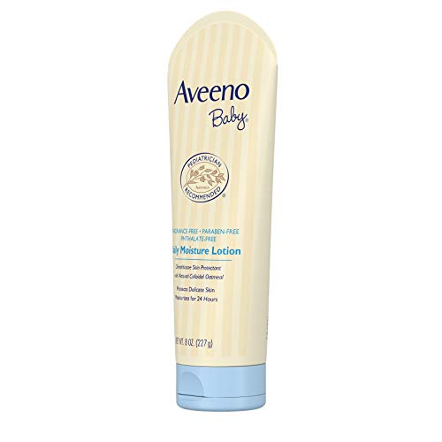 Aveeno Baby Daily Moisture Lotion with Natural Colloidal Oatmeal & Dimethicone, Fragrance-Free, 8 oz