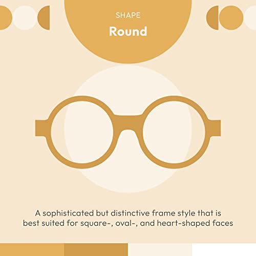 EYEBUYDIRECT Round Blue Light Filtering Glasses for Women and Men, Computer Glasses for Eyestrain Protection, Colman, Large