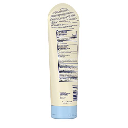 Aveeno Baby Daily Moisture Lotion with Natural Colloidal Oatmeal & Dimethicone, Fragrance-Free, 8 oz