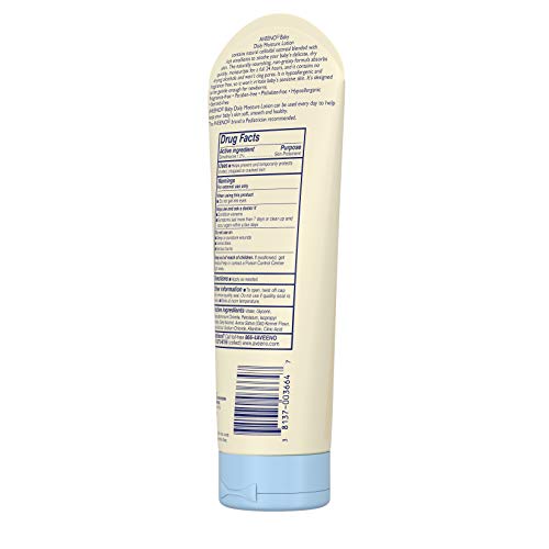 Aveeno Baby Daily Moisture Lotion with Natural Colloidal Oatmeal & Dimethicone, Fragrance-Free, 8 oz