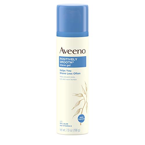 Aveeno Positively Smooth Moisturizing Shave Gel with Soy, Aloe, and Vitamin E to help Prevent Nicks, Cuts and Razor Bumps, Lightly Fragranced, Pack of 6, 7 oz each