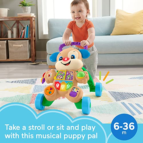 Fisher-Price Laugh & Learn Stride-to-Ride Puppy [Amazon Exclusive] & Laugh & Learn Baby Walker and Musical Learning Toy with Smart Stages Educational Content, Learn with Puppy​