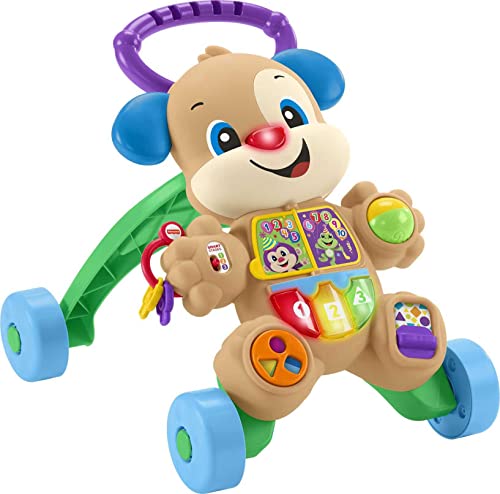 Fisher-Price Laugh & Learn Stride-to-Ride Puppy [Amazon Exclusive] & Laugh & Learn Baby Walker and Musical Learning Toy with Smart Stages Educational Content, Learn with Puppy​