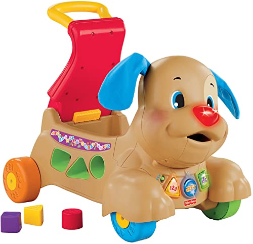 Fisher-Price Laugh & Learn Stride-to-Ride Puppy [Amazon Exclusive] & Laugh & Learn Baby Walker and Musical Learning Toy with Smart Stages Educational Content, Learn with Puppy​
