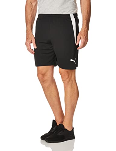 PUMA mens Teamliga Shorts, Black/White, Medium US