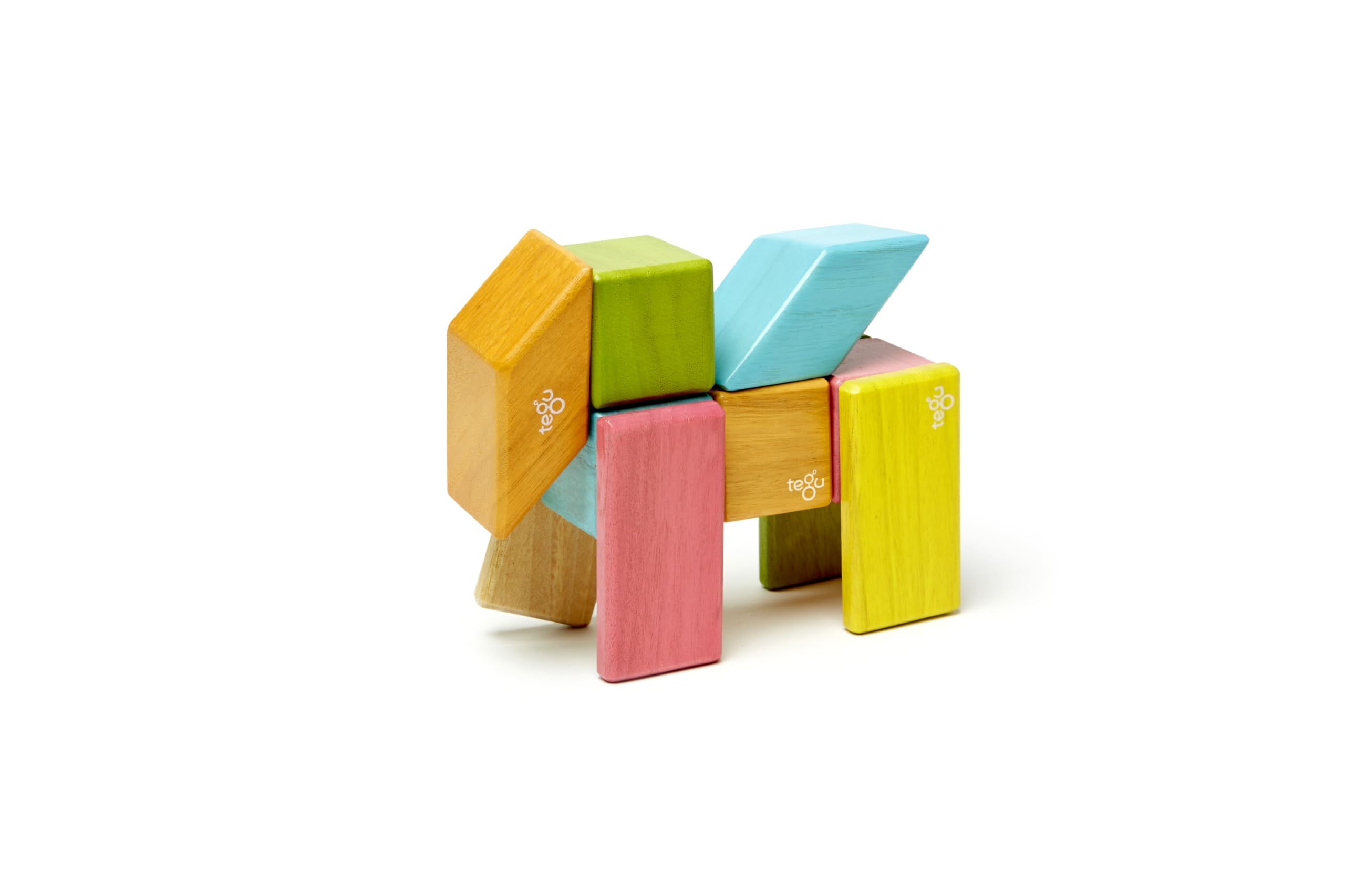 24 Piece Tegu Magnetic Wooden Block Set, Tints, 1-99 years old