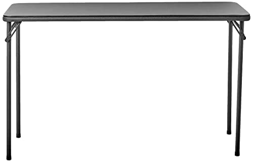 COSCO 20" x 48" Vinyl Top Folding Table, Black