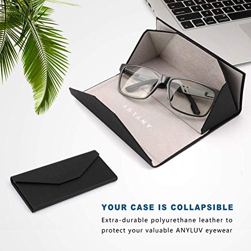 ANYLUV Blue Light Blocking Glasses Men Computer Gaming Blue Screen Glasses Mens Blue Light Blocker Glasses Rectangle Metal frame UV400 Clear Lens