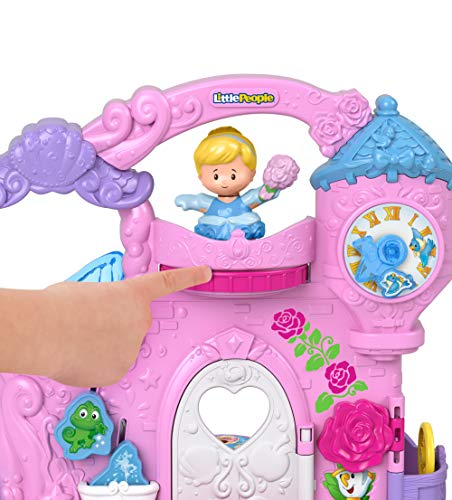 Disney Princess Toddler Toy Little People Play & Go Castle Portable Playset with Ariel & Cinderella Figures for Ages 18+ Months