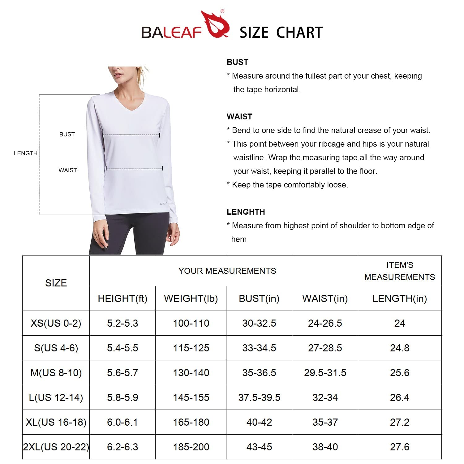BALEAF Women's Long Sleeve Workout Tops Running Hiking Athletic Shirts Active T-Shirts Wicking Quick Dry Soft Lightweight Black Size S