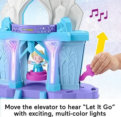 Disney Frozen Toddler Playset Little People Elsa’S Enchanted Lights Palace With Anna & Elsa Figures For Ages 18+ Months
