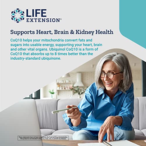 Life Extension Super Ubiquinol CoQ10 with PQQ & Shilajit - Gluten Free, Non-GMO β 30 Softgels