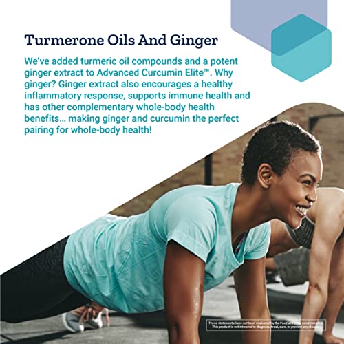Life Extension Advanced Curcumin Elite Turmeric Extract, Ginger & Turmerones โ For Healthy Inflammatory & Immune Response and Cardiovascualr & Brain Health โ Gluten-Free, Non-GMO โ 30 Softgels