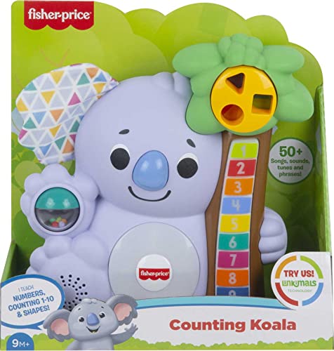Fisher-Price Linkimals Baby Learning Toy Counting Koala With Interactive Lights And Music For Ages 9+ Months