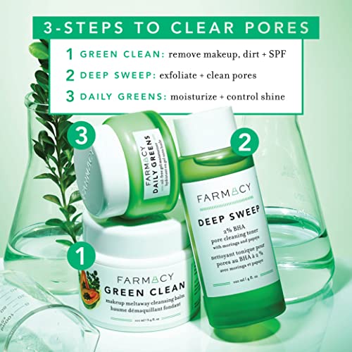 Farmacy Natural Makeup Remover - Green Clean Makeup Meltaway Cleansing Balm Cosmetic - Travel Size 1.7 oz