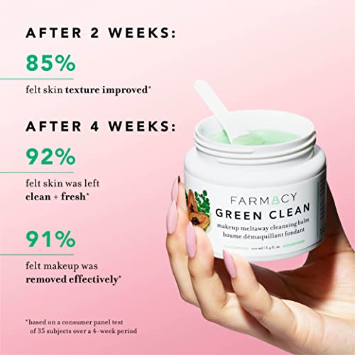 Farmacy Natural Makeup Remover - Green Clean Makeup Meltaway Cleansing Balm Cosmetic - Travel Size 1.7 oz