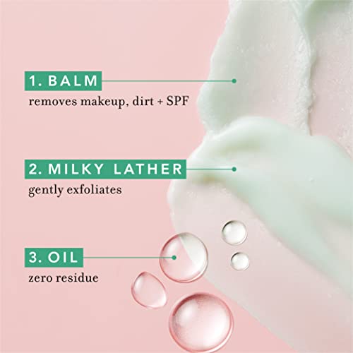 Farmacy Natural Makeup Remover - Green Clean Makeup Meltaway Cleansing Balm Cosmetic - Travel Size 1.7 oz