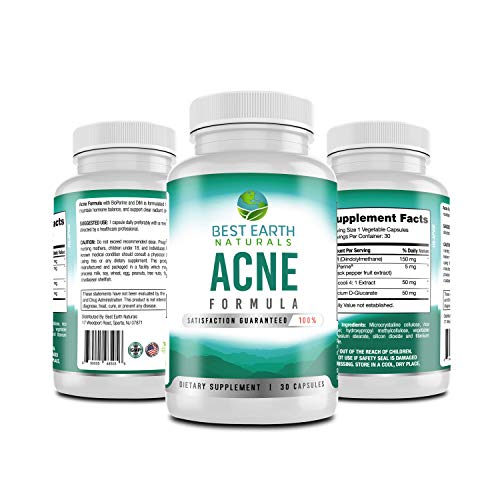 Best Earth Naturals Acne Supplement Blemish Blocker Formula Helps Promote Clear, Radiant, Healthy Skin + Fights Blemishes from Within