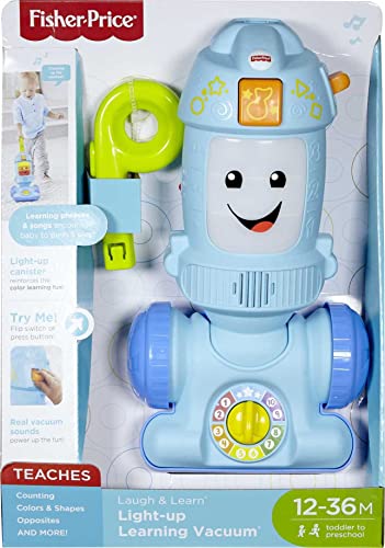 Fisher-Price Laugh & Learn Toddler Toy Light-Up Learning Vacuum Musical Push Along For Pretend Play Ages 1+ Years