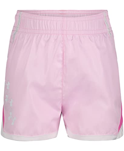 Under Armour Womens Fly by Short, Elastic Waistband, Logo Detail, Lightweight, Pink Sugar - Core, 5 US