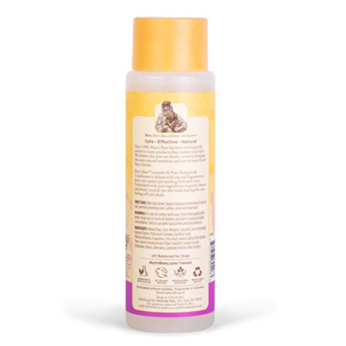 Burt's Bees for Dogs Lavender Pear Shampoo & Conditioner | 2-in-1 Dog Shampoo and Conditioner with 98.2% Natural Origin Ingredients | Lavender Pear Dog Shampoo & Conditioner Soothes and Softens Dogs