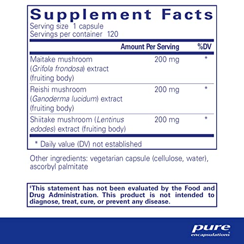Pure Encapsulations M/R/S Mushroom Formula | Hypoallergenic Supplement Promotes Immune Health and Provides Broad-Spectrum Physiological Support | 120 Capsules