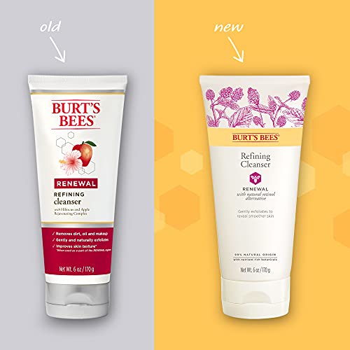 Face Cleanser, Burt's Bees Retinol Alternative, Refining Facial Wash, All Natural, Anti-Aging Skin Care, 6 Ounce (Packaging May Vary)