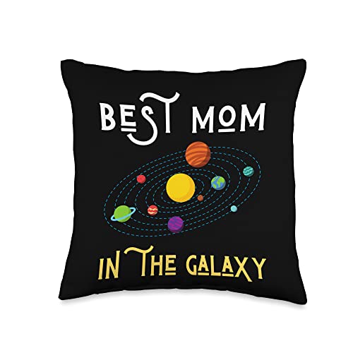 Best Mother Solar System Milky Way Galaxy Earth Ma Best Mom in The Galaxy Teacher Mother Science Ma Space Mama Throw Pillow, 16x16, Multicolor