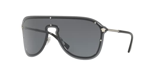 Versace Women's Shield Sunglasses, Silver/Grey, One Size