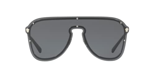 Versace Women's Shield Sunglasses, Silver/Grey, One Size
