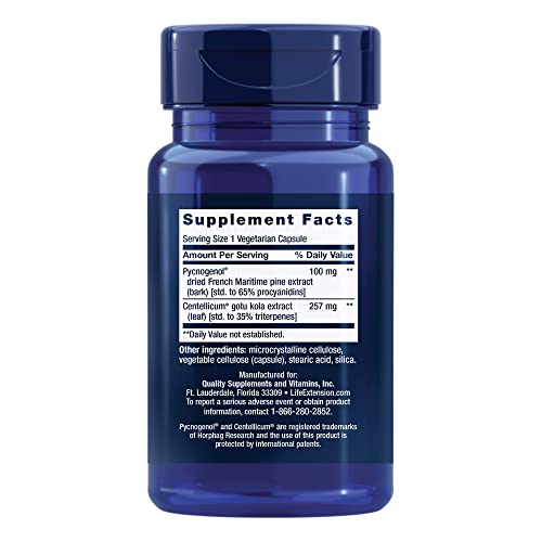 Life Extension Arterial Protect - Gotu Kola and Pycnogenol French Maritime Pine Bark Extracts - Non-GMO, Gluten-Free - 30 Vegetarian Capsules