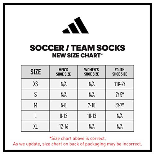 adidas Copa Zone Cushion 4 Soccer Socks for Boys, Girls, Men and Women (1-Pair), White/White, X-Small