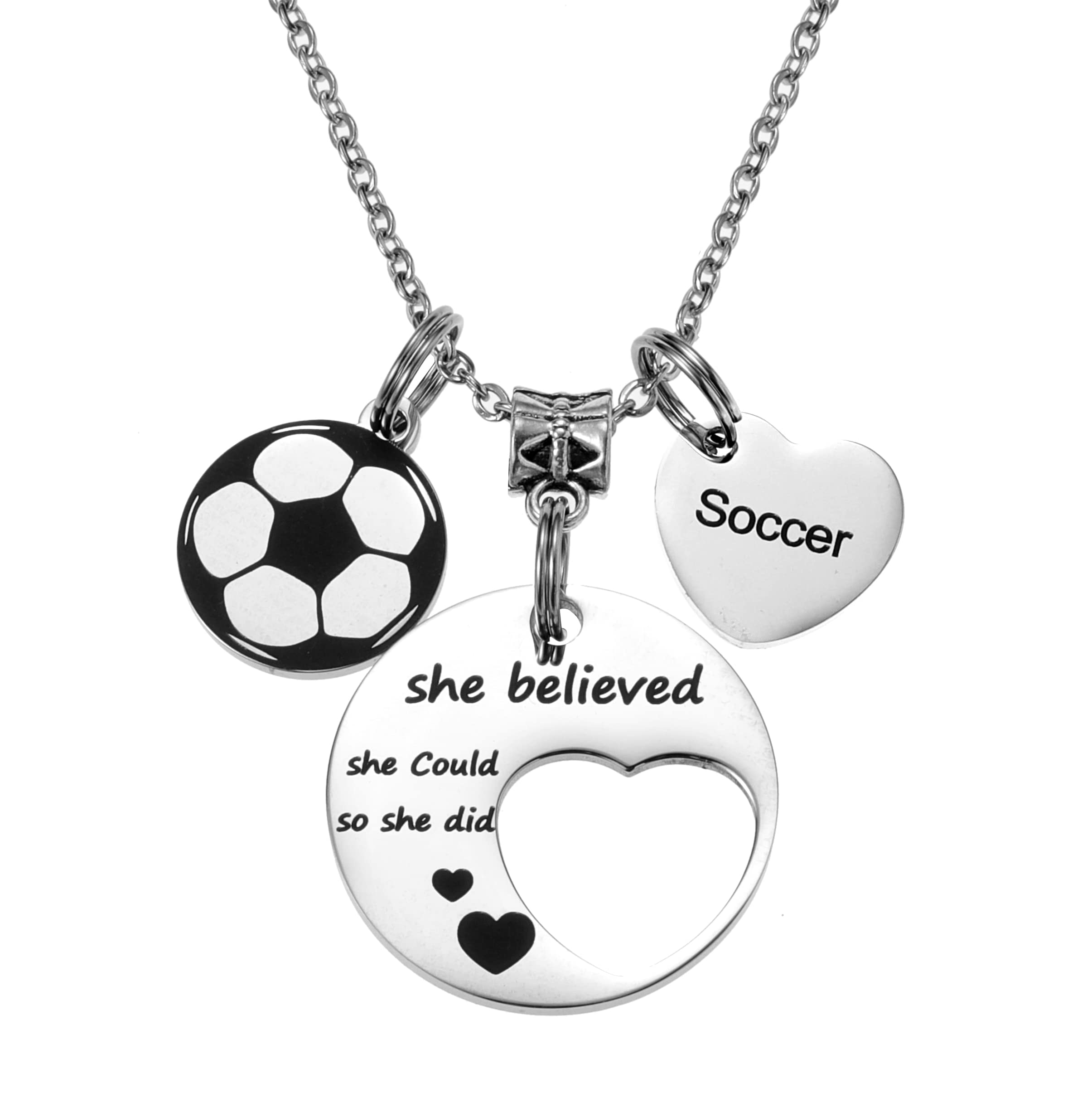 FYXYZ Soccer Necklace Soccer gifts for Women Sports Fan Jewelry Gift for Soccer Player