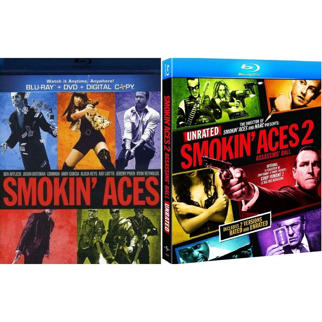 Smokin Aces 2 Pack: Smokin Aces 1 / Smokin' Aces 2: Assassins' Ball (3 Disc Blu Ray Set) Starring: Ryan Reynolds, Ray Liotta, Joseph Ruskin, Tom Berenger, Clayne Crawford (Director: P.J. Pesce)