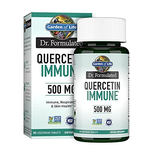 Garden of Life Quercetin Once Daily Immune System Support Supplement with Vitamin C, D & Probiotics â Dr Formulated â Immune Health, Respiratory Health, Skin Health, Gluten Free, Non GMO â 30 Tablets