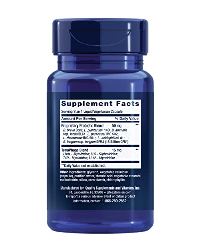 FLORASSIST® GI with Phage Technology – Proprietary Probiotic 15 Billion CFU and TetraPhage Blend Supplement for Digestive Health Support - Non-GMO, Gluten-Free -30 Liquid Vegetarian Capsules