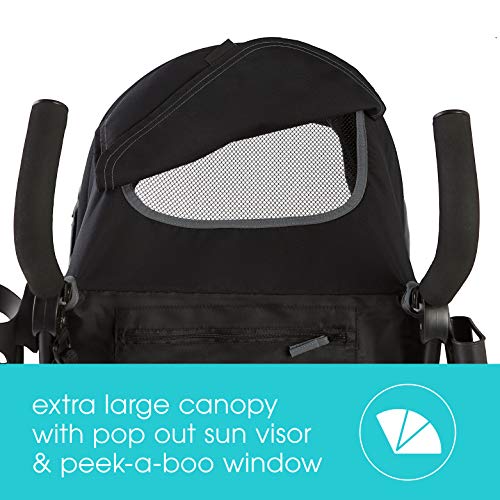 Summer 3Dlite+ Convenience Stroller, Matte Black β Lightweight Umbrella Stroller with Oversized Canopy, Extra-Large Storage and Compact Fold