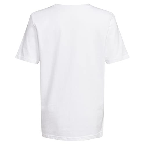 adidas Boys' Big Short Sleeve Cotton USA Graphic T-Shirt, White, S(8)