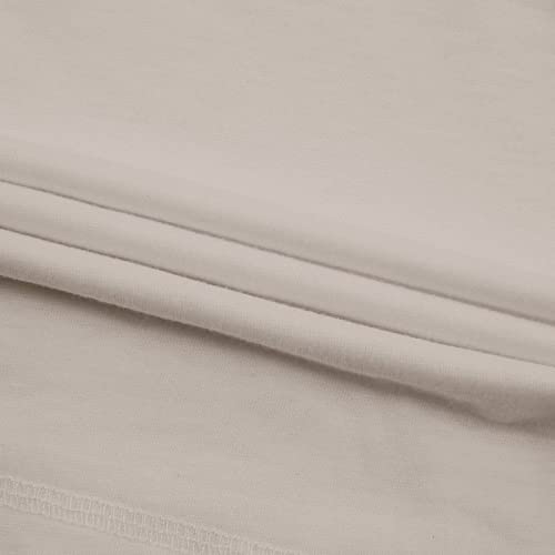Women's Short Sleeve Crew Neck Loose Midi Linen Dress Casual Summer Solid Color Cotton Linen Dresses with Pockets