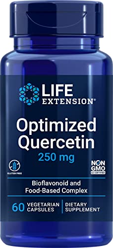 Life Extension Optimized Quercetin 250 mg - For Heart, Blood Pressure & Vascular Health - Non-GMO, Gluten Free - with vitamin C and Camu-Camu Extract - 60 Vegetarian Capsules