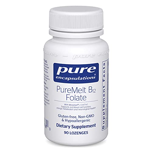 Pure Encapsulations PureMelt B12 Folate | Dissolvable Lozenge with 1,000 mcg Vitamin B12 and Active Folate (as Metafolin L-5|MTHF) | 90 Lozenges