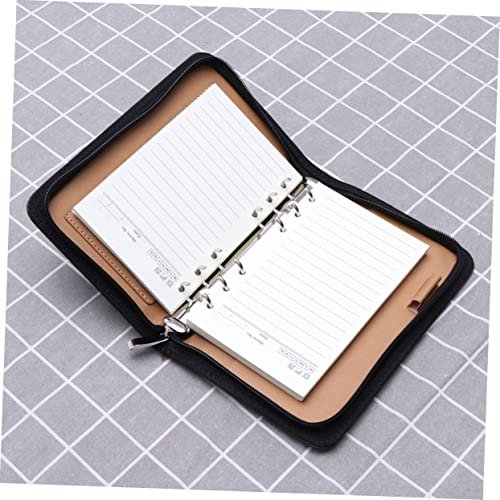 Ciieeo Notepad Calculator Leather padfolio Zippered Leather Portfolio Business Portfolio Zipper Portfolio Business Notepad Business padfolio folders for Binders with Zipper Wallet