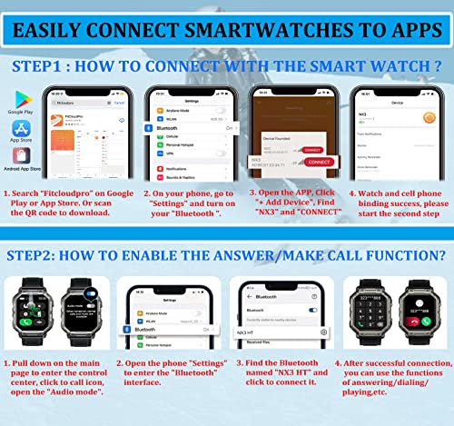 Smart Watch - Military Smart Watches for Men, Bluetooth(Answer/Make Call) 1.83" Tactical Smartwatch for Android Phones iPhone Fitness Tracker,Outdoor Waterproof Watch Heart Rate Blood Pressure Monitor