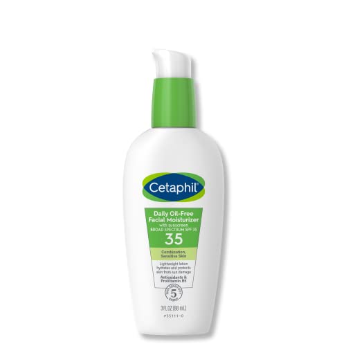 Cetaphil Face Moisturizer, Daily Oil Free Facial Moisturizer with SPF 35, For Dry or Oily Combination Sensitive Skin, Fragrance Free Face Lotion