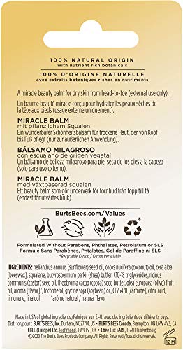 Burt's Bees 100% Natural Origin Goodness Glows Miracle Balm, Hydrates and Softens Dry Skin From Head To Toe, 0.6 Ounce Tin