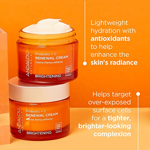 Andalou Naturals Probiotic + C Renewal Cream, Ivory, Probiotic Plus C, 1.7 Oz