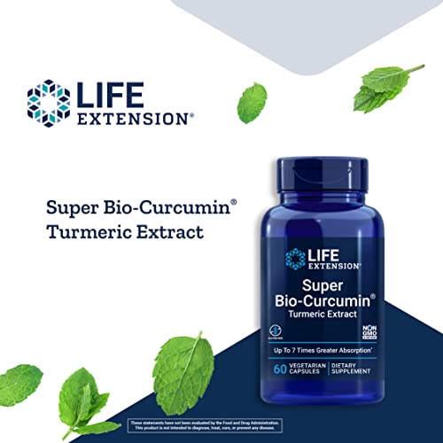 Life Extension Super Bio-Curcumin Turmeric Extract โ Highly-Absorbable Curcumin for Whole-Body Health Support โ Gluten-Free, Non-GMO, Vegetarian โ 60 Vegetarian Capsules