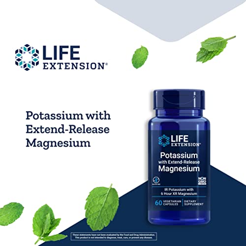 Life Extension Potassium with Extend-Release Magnesium β For Blood Pressure & Vascular, Bone Health β Promotes Cardiovascular Health - Gluten-Free β Non-GMO β 60 Vegetarian Capsules