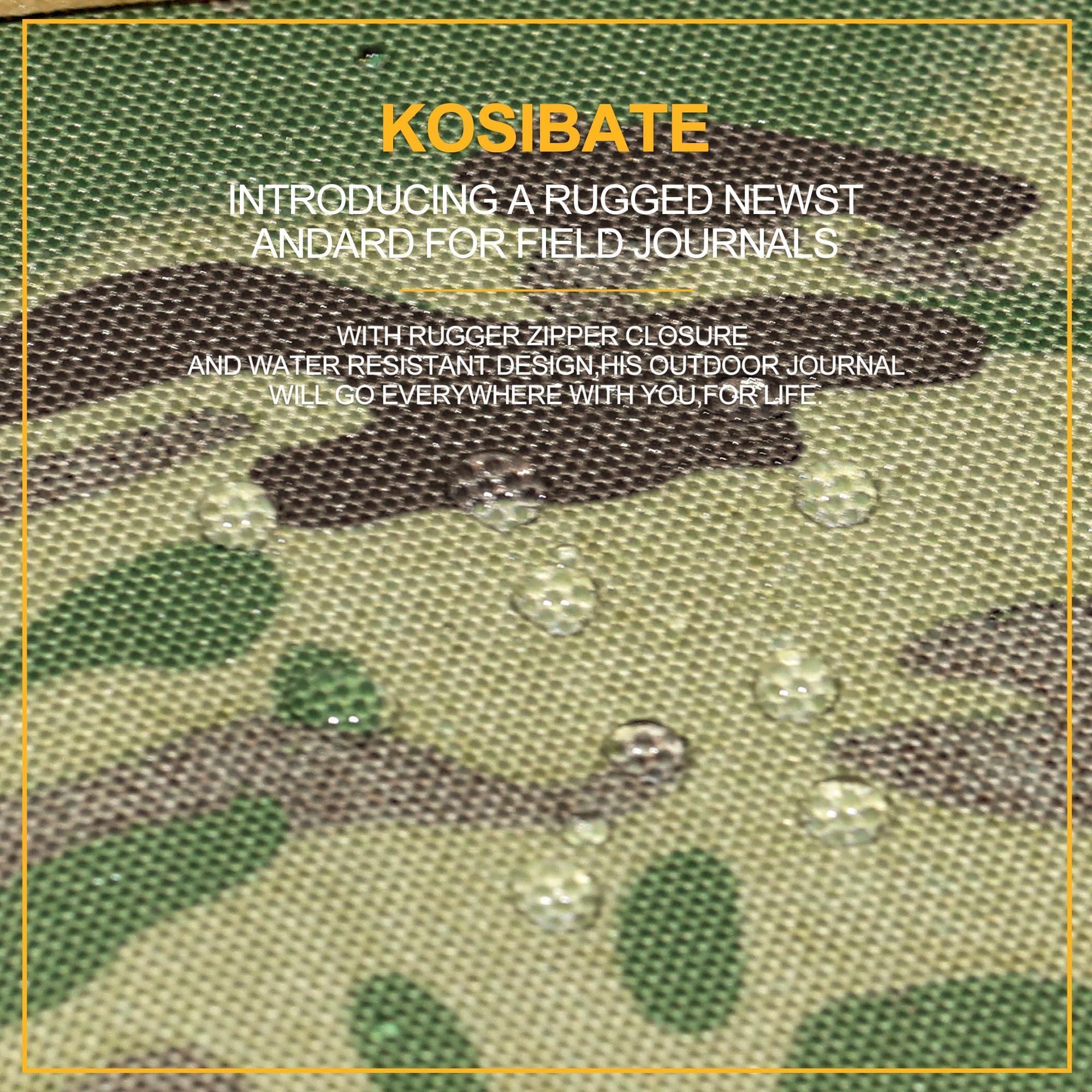 Kosibate Padfolio Ring Binder with 45 Sheets 90 Pages of Loose-Leaf Paper, Weatherproof Notebook Cover, Tactical Notebook with Zippered for Folders, Business Cards Refillable 6-Ring Notepad(5.5"x8.5")
