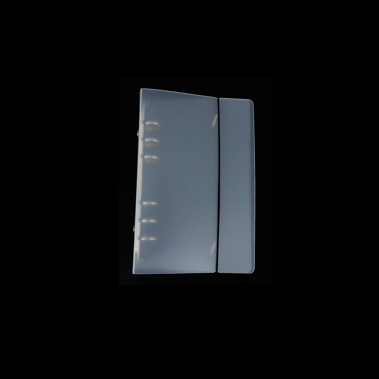 WDONAY 2 Pcs Translucent 6-Rings Binder Protector Cover Plastic Binder Protector Covers A5 Refillable Loose Leaf Folders Shell with Rubber Bands (6.89" x 9.45")